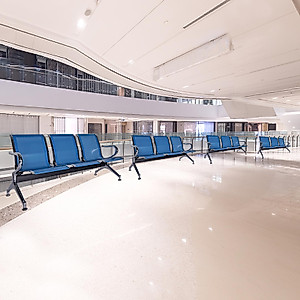 kinbor Reception Bench Seating Airport Chairs Waiting Area Bench Seating with Arms for Office, Bank, Hospital, School, Barbershop