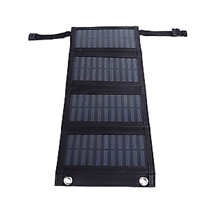20W Solar Charger for Cell Phone, Foldable Solar Panel Charger for Hiking, Camping, Fishing(Black)
