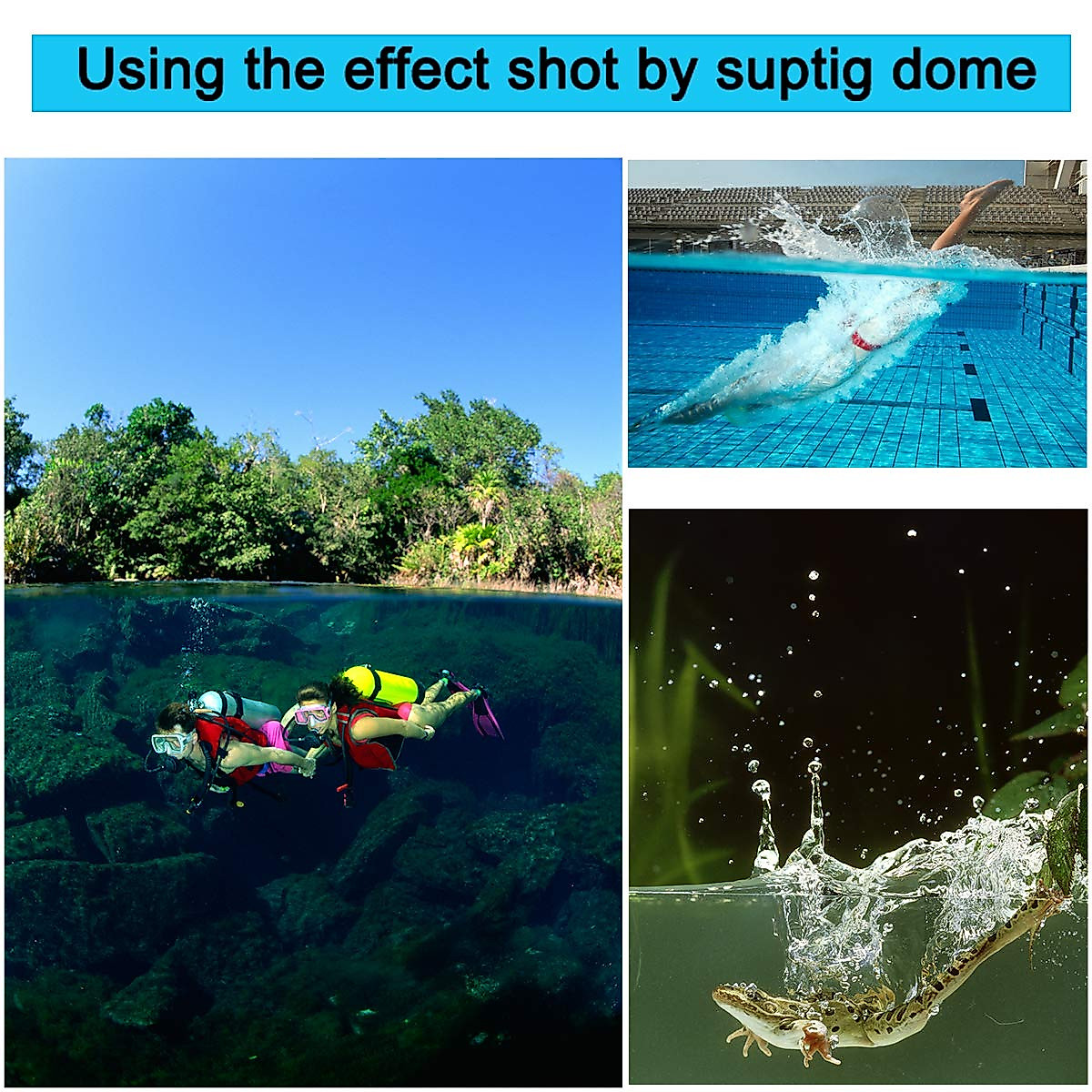 Suptig Dome, Dome Port, Underwater Dome Compatible for GoPro Hero 7 Black Hero 6 Hero 5 Hero 2018, Waterproof 98ft (30 Meters)