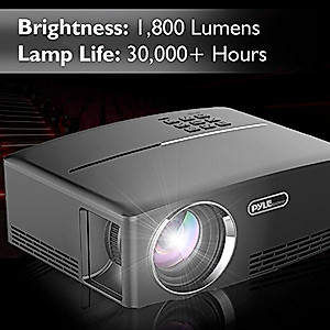 Pyle Multimedia Home Theater Projector - Portable HD 1080p LED with USB HDMI Digital Data System Projection for Entertainment Video Photo Game Full Cinema Movie in Your Laptop - PRJG98