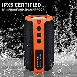 Bluetooth Speakers,MusiBaby Speakers Bluetooth Wireless,Portable,Waterproof,Loud Stereo,Booming Bass,Dual Pairing,Bluetooth 5.0,24H Playtime,Speaker for Home,Party,Outdoor,Gifts (Orange)