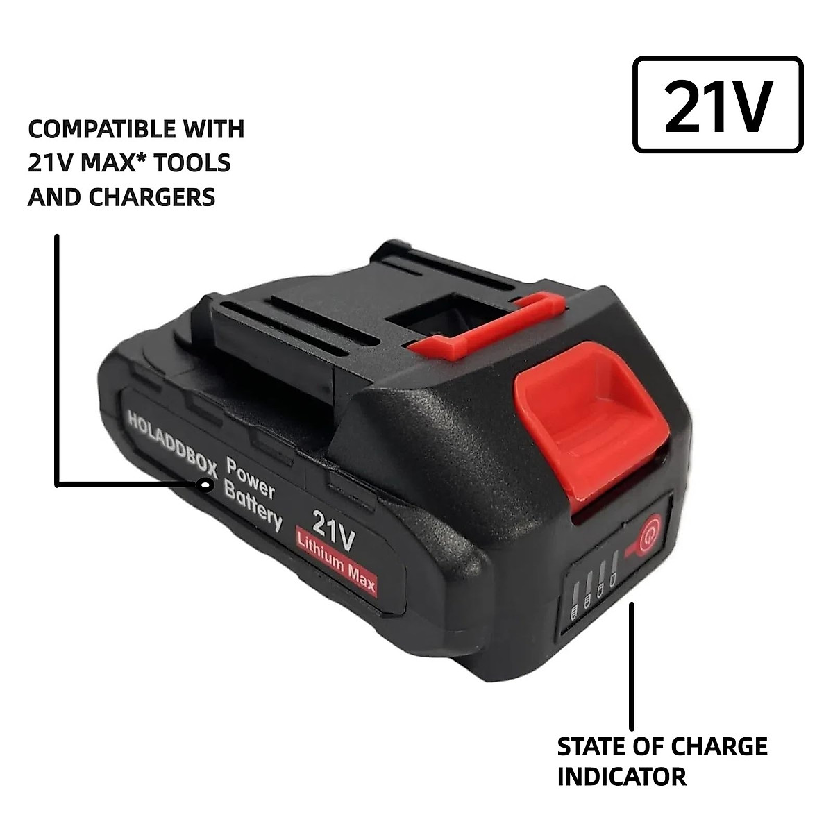 Mini Chainsaw Battery Replacement, 21V Rechargeable Saw Battery, Replacement Battery for Mini Electric Chain Saw 4/6 Inch (1)