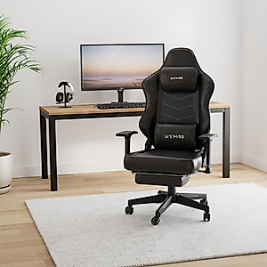 SITMOD Gaming Chairs for Adults Computer Chair with Footrest Racing Lumbar Support Gamer Chair Comfy Massage PC Leather Ergonomic Chair High Back Reclining Adjustable Swivel Video Game Chairs