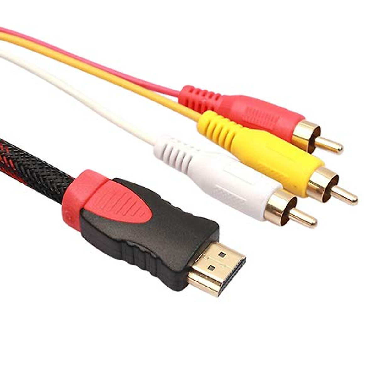 hudiemm0B Adapter, 5ft HDMI Male to RCA Video Audio AV Cable Adapter for PS3 Xbox One Wii SG