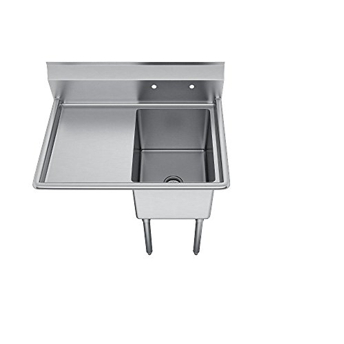 Elkay Dependabilt Stainless Steel 36-1/2" x 25-13/16" x 43-3/4" 16 Gauge One Compartment Sink w/ 18" Left Drainboard and Stainless Steel Legs