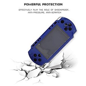 Pomya Full Housing Case Coverfor PSP, Replacement Anti-drop Shell Set with Buttons Kit for PSP 1000 Replacement Shell(Blue)