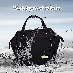 Lmbabter Baby Diaper Bag Nappy Backpack Waterproof Multi-Function Convertible Mini Smart Diaper Bag Backpack for Outdoor (Black)