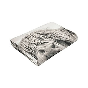 Billichase Highland Cow Blanket Portrait of Cow Pattern Flannel Fleece Throw Blanket Scotland Scottish Horns Bull Cattle Blankets for All Seasons for Couch Bed Sofa 50 X 40 Inches