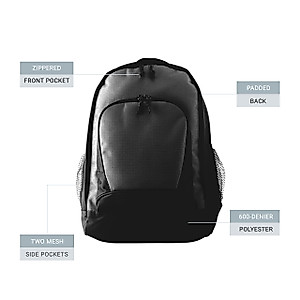 Augusta Sportswear Ripstop Backpack, One Size, Black/Black
