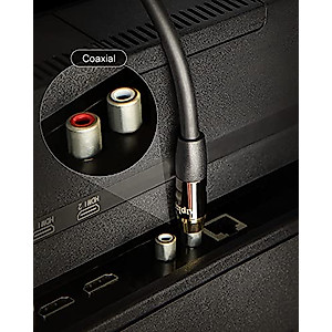 RCA Cable, RCA to RCA Audio Cable,Subwoofer Cable Dual Shielded with Gold Plated RCA to RCA Connectors-Black (8FT)