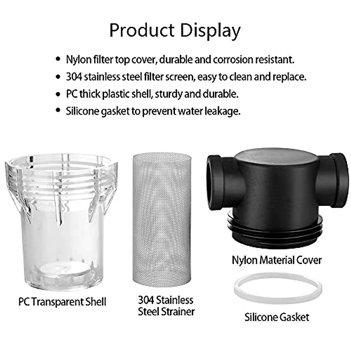 Cxztcl Inline Pipe Filter 1 Inch 40 Mesh Sediment Filter Strainer Attachment Raw Water Strainer for RV,Outdoor Gardening,Pressure Washer