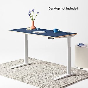 Jarvis Fully Standing Desk Frame Only - Supports Tops from 44" to 82" Wide and 27" to 36" Deep - Electric Adjustable Desk Height from 24.5" to 50" with Memory Preset Controller (Black Frame)