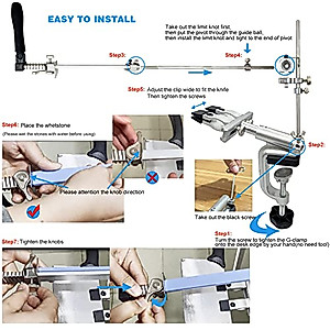 RUIXIN PRO RX-009 Professional Knife Sharpener with 12 Whetstones, 360° Rotation Flip Design Fixed-Angle Stainless Steel Kitchen Chef Knife Sharpening Kit Holding System Tools