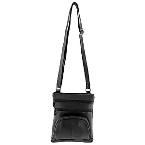 SILVERFEVER Genuine Leather Organizer Handbag Cross Body - Shoulder Travel Bag (Red)