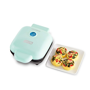Dash DBBM450GBAQ08 Deluxe Sous Vide Style Egg Bite Maker, Aqua & DMG8100AQ 8” Express Electric Round Griddle, Aqua