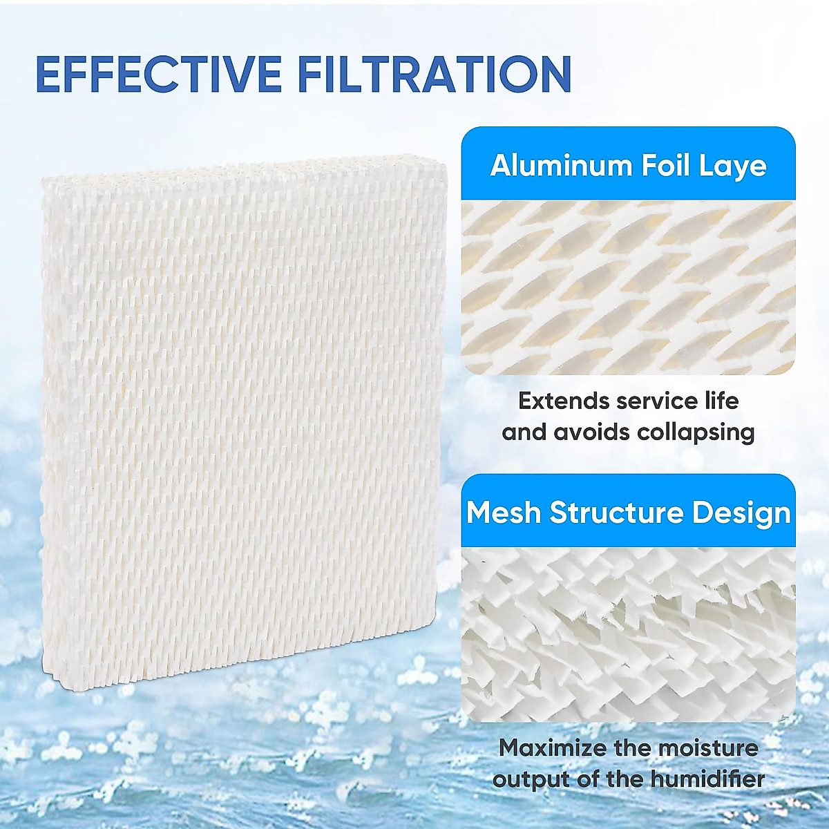BIHARNT 6 Pack Filter T HFT600 Humidifier Wicking Filters for Honeywell HEV615 HEV620 Series Tower Humidifier (White)