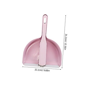 MOLUCKFU 1 Set Mini Dustpan Brush Straw Broom Table Brooms Dustpan Broom and Dustpan Desktop Brooms and Desktop Dust Pan Mini Dust Pan Garbage Desk Cleaning Dustpan Small Dustpan Pp Pink