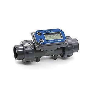 XAXAX Water Flow Meter, DN25-80 Flow Meter, Electronic LCD Digital Display Flowmeter, ZJLCD-BT01 PVC Pipe Liquid Water for Farm/Garden Irrigation,Gallon, QTS, PTS, L, m³(DN80,with Cable)