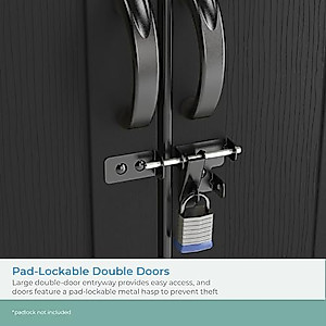 Suncast Vista 7' x 4' Outdoor Storage Shed with Pad-Lockable Double Doors and IllumiVent System, All-Weather Shed for Yard Storage, Brown