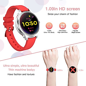 Smart Watch for Women Fitness Tracker Smartwatch for Android and iOS Phones IP67 Waterproof Fitness Watch Activity Tracker with 1.09" Touch Screen Heart Rate Sleep Monitor Steps Tracking