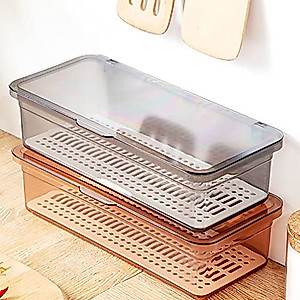 Cabilock Flatware Tray Plastic Utensil Drying Rack with Lid Chopsticks Spoon Fork Knife Drainer Basket Flatware Storage Drainer for Kitchen Countertop 2pcs