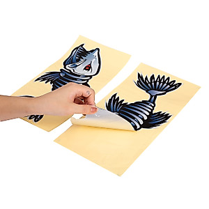 TRINKA Fish Skeleton Waterproof Decal - 2Pcs Vinyl Sticker (12 inch x 6 inch Each ) for Kayak, Fishing Boat, Car, Truck, Canoe,Pontoon