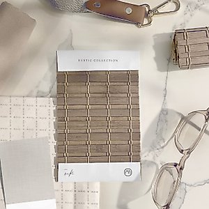 MOOD Custom Bamboo Shades | Rustic | Cordless Bamboo Roman Shades for Windows and Doors (Natural Woven) | Rustic (Great Privacy) | Sample Swatch Kit