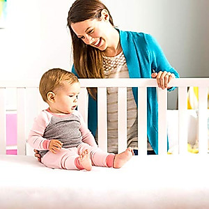 Lullaby Earth Non-Toxic Crib Mattress - Waterproof - Fits Standard Baby and Toddler Bed, White