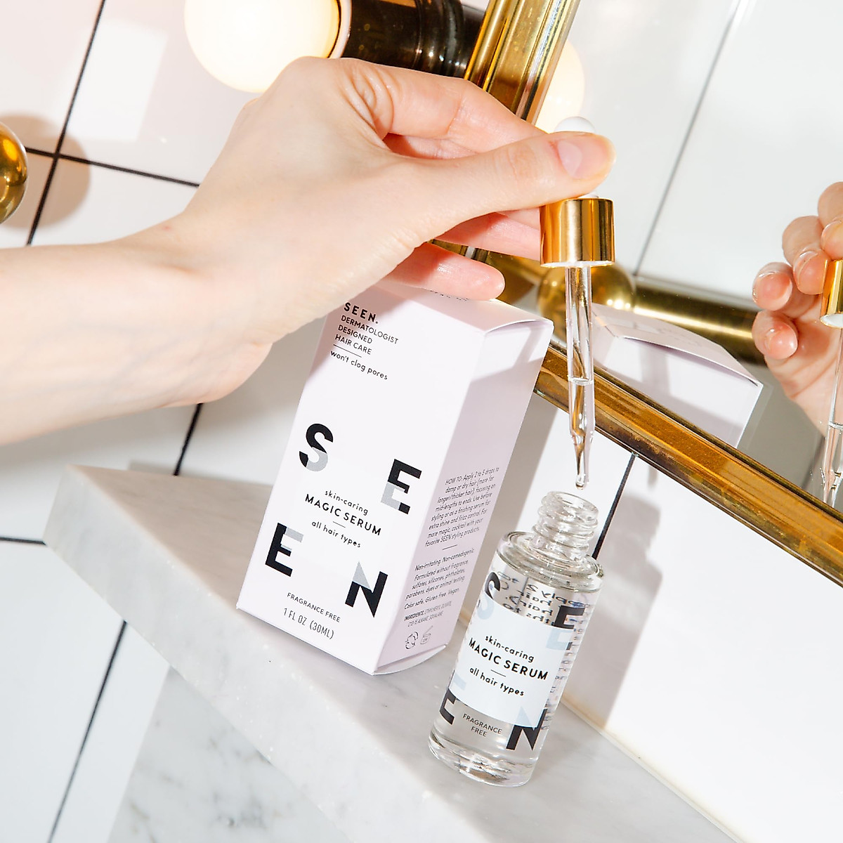 SEEN Magic Serum, Fragrance Free - Non-Comedogenic & Sulfate-Free Hair Serum- Anti Frizz- Dermatologist-Developed - Safe for Sensitive, Eczema & Acne Prone Skin