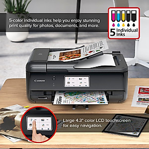 Canon TR8620a All-in-One Printer Home Office | Copier |Scanner| Fax |Auto Document Feeder | Photo and Document | Airprint (R) and Android, Black
