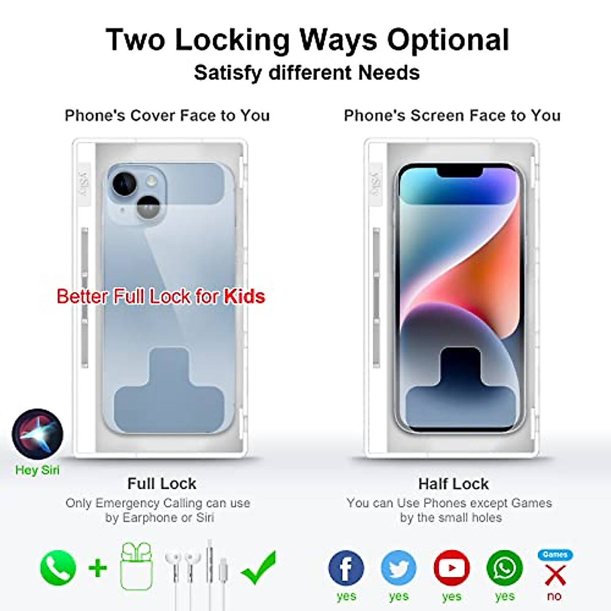 ySky Portable Lock Box for Phone to Help Kids/Students/Lovers Focus Back, Phone Lock Box for Android Sumsung/Google/iPhone Serials,Prevent Excessive Games, Mobile Phone Addiction(New)