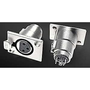 XLR 3-Pin Female Jack Socket Audio Speaker Panel Mount Connector Adapter for Microphone 4pcs