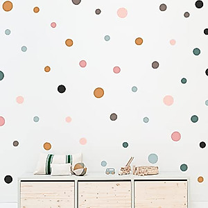 Colorful Polka Dots Wall Decals Boho Rainbow Wall Stickers Murals for Boys Girls Bedroom Living Room Classroom Playroom Decor 112pcs Dots Boho Vinyl Removable Art Wall Stickers