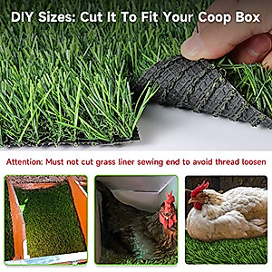 Vivnoon Chicken Nesting Box Pads, 9 Pack 12"x12" Artificial Grass Rug Synthetic Turf Mat for Chicken Coop Laying Box Grass Pads Pet Lawn Pads…