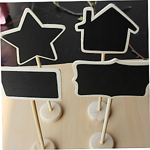 NUOBESTY 15pcs Mini Message Board Signs Mini Chalkboards Support Hanging Chalkboard Labels Wedding Sign Chalkboard Hanging Tag Mini Blackboard Easel Woodsy Decor with Base Bamboo Mini Table