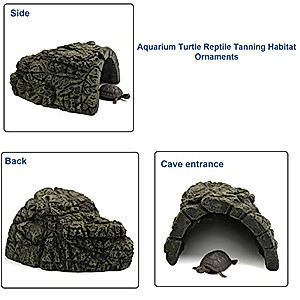 DAUERHAFT Fish Hiding Cave,Aquarium Turtles Reptile Basking Hide Habitats Decoration Ornament for Aquanrium Fish Tanks,Four Sizes(S)