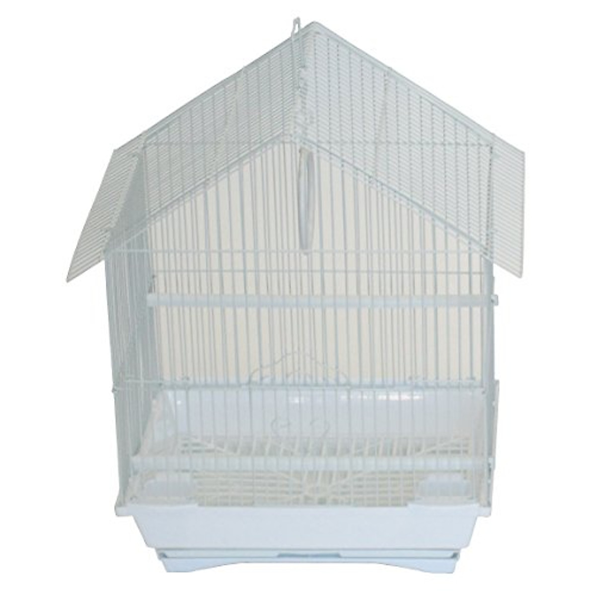 YML A1114MWHT House Top Style Small Parakeet Cage, 11" x 9" x 16"