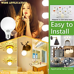 Jardhom Vanity Light Bulbs 8 Pack G25 LED Globe Light Bulb for Bathroom Vanity Mirror Decorative, E26 Base LED Round Light, 8W 75W Incandescent Equivalent, 5000K Daylight, Non-dimmable, 750 Lumens