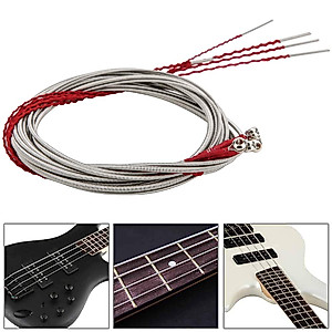 5Pcs Bass String, Steel Bass Strings Set Bass Parts Musical Instrument Accessories for Guitar Beginner Electric guitar accessories