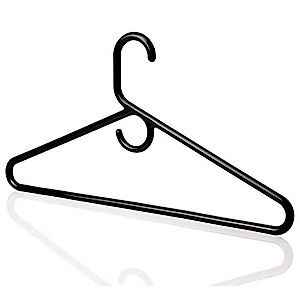 Plastic Hangers HD Heavy Duty, 40 Pcs. Black Color, Made in USA, 3/8” Thickness, Durable, Tubular, Lightweight, for Clothes, Coat, Pants, Shirts, Dress and More, TINEFF,