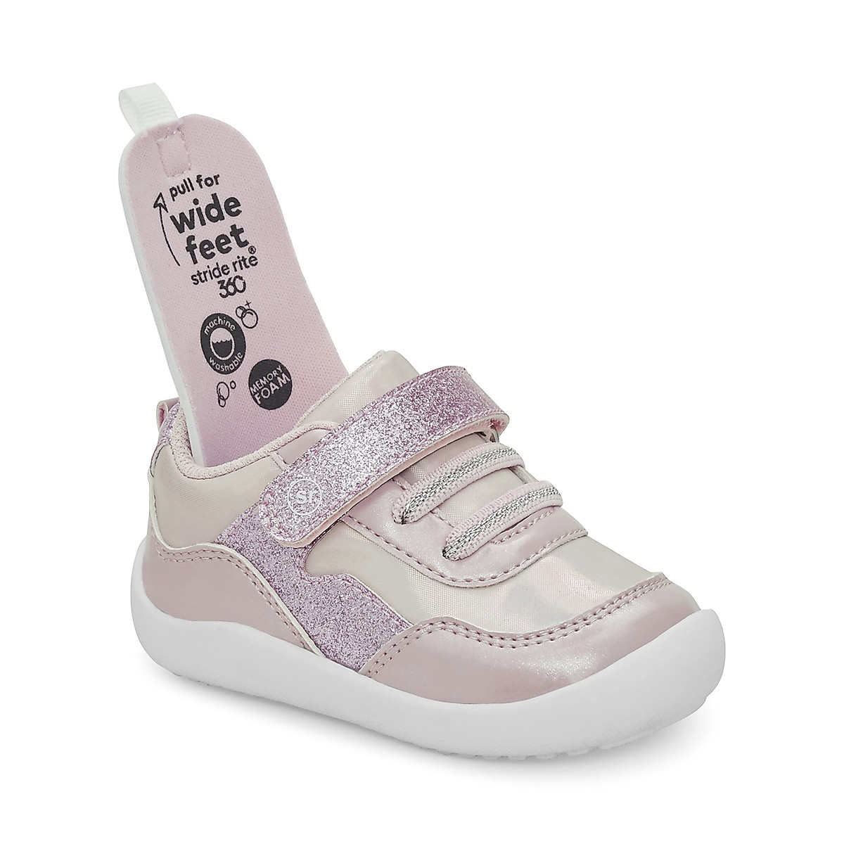 Stride Rite 360 Girls Natasha Sneaker, Pink, 3 Infant
