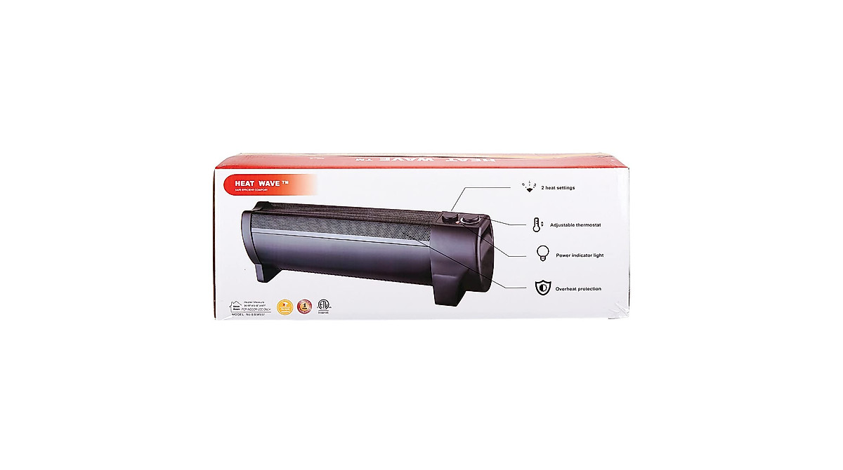 Heat Wave 1,000 Watt Black Convector Heater for Small Rooms