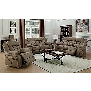 Houston Motion Sofa with Contrast Stitching Tan 602264