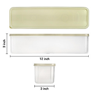 Elsjoy 6 Pack Plastic Pasta Container, Clear Spaghetti Storage Container Organizer with Lid, Stackable Long Noodle Holder for Pantry, Kitchen, Cabinet