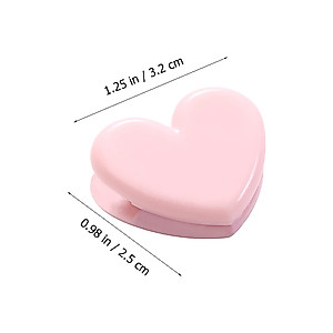 YARNOW 20pcs PlasticBag Clips Heart Shape Chip Bag Sealers Clamps Snack Coffee Potato Storage Sealing Slap Photo Picture Paper Holder for Kitchen Office, Pink, 3.2X2.5X1CM (TWGQRPH1017UYH103K0)
