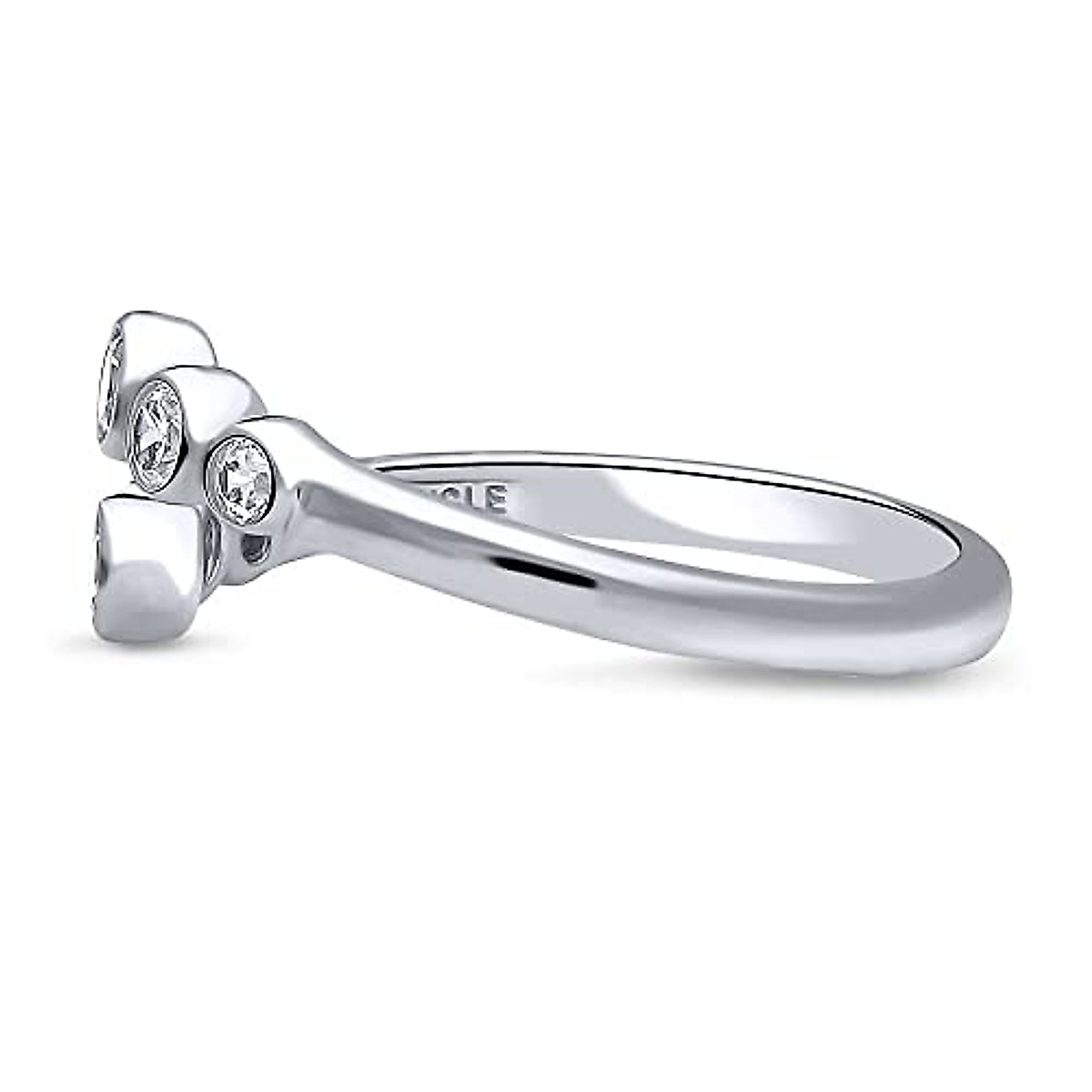 BERRICLE Sterling Silver Bubble Cubic Zirconia CZ Wrap Fashion Ring for Women, Rhodium Plated Size 8