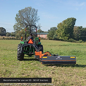 Titan Attachments 86" Offset Flail Ditch Bank Mower, Mowing Attachment for Tractors and Loaders, Cat 2, 3-Point Hitch