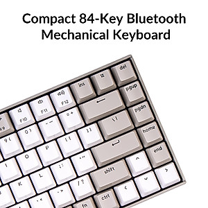 Keychron K2 Hot-swappable Bluetooth Wireless Mechanical Gaming Keyboard for Mac, 75% Layout 84 Keys Multitasking Type-C Wired Computer Keyboard for Windows with Keychron Mechanical Brown Switch