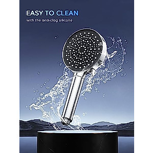 CRTBETLIF Modern 6-Setting Handheld Filtered Shower Head with 70-inch Hose, Chrome, Water Saving, Adjustable, Environmentally Friendly