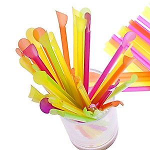 UPKOCH Smoothie Straws Bubble Tea Straws 300pcs Spoon Straws Flexible Drinking Straws, Straws, Extra Flexible Party Fancy Straws Smoothie Straws Bubble Tea Straws